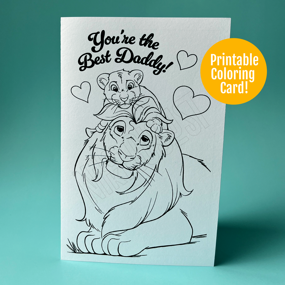 Printable Lion and Cub Father's Day Card - Digital Download – Nikki August