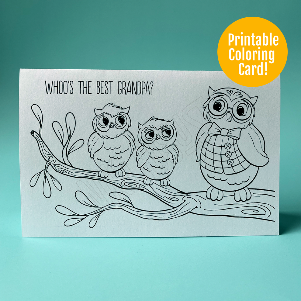 Printable Owl Grandpa Father's Day Card - Digital Download – Nikki August